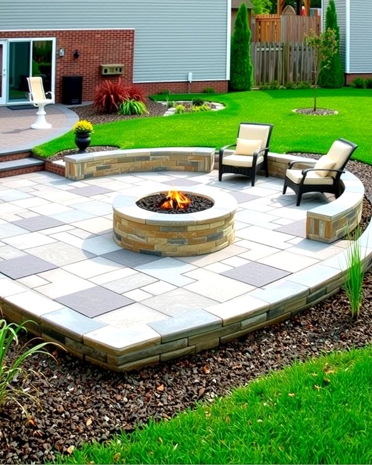 25 Concrete Paver Patio Fire Pit Ideas for Cozy Nights