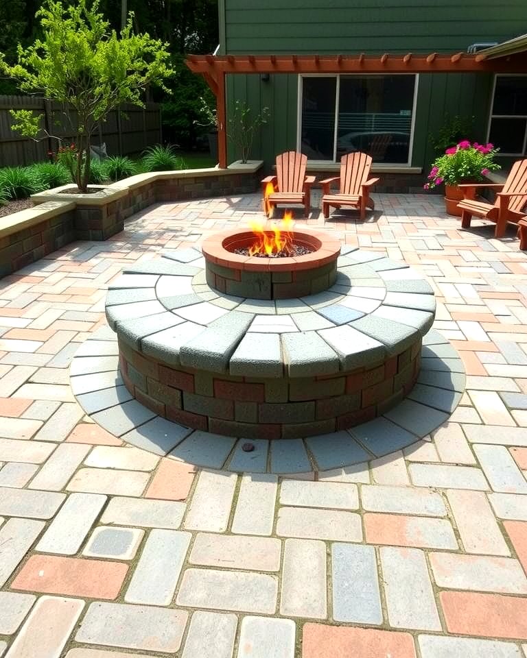 25 Concrete Paver Patio Fire Pit Ideas for Cozy Nights