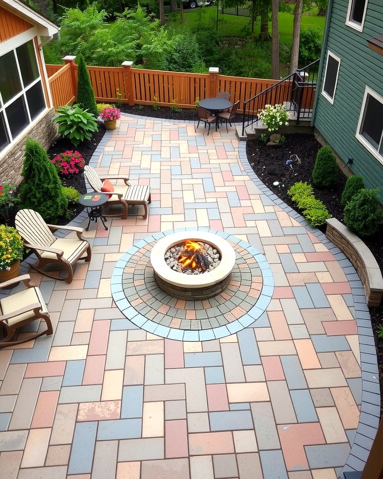 25 Concrete Paver Patio Fire Pit Ideas for Cozy Nights