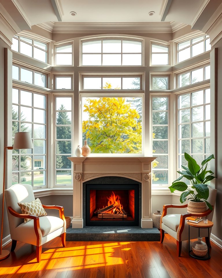 25 Fireplace Between Windows Ideas for Cozy Homes