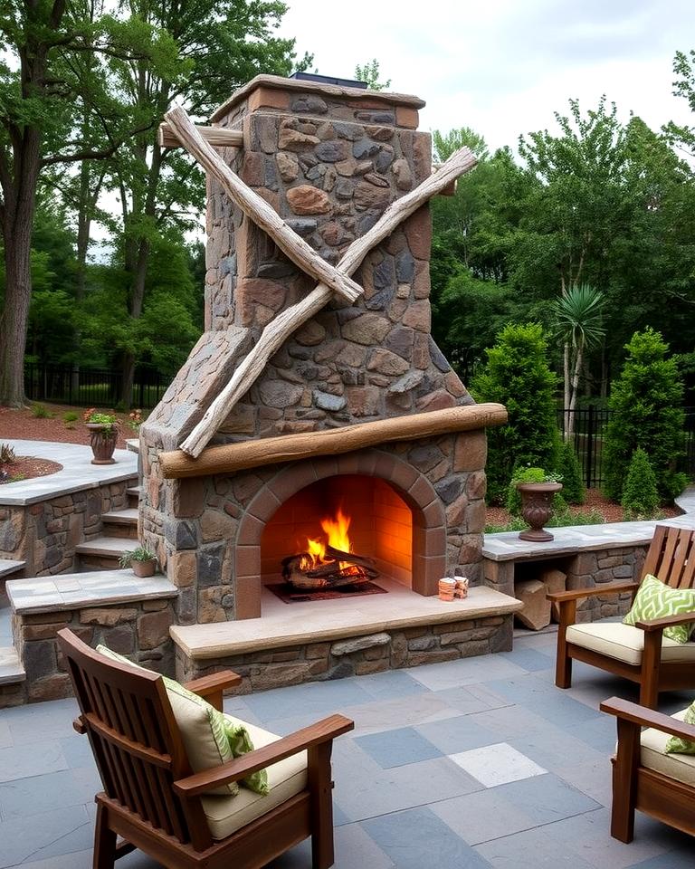 20 Rustic Outdoor Fireplace Ideas for Cozy Evenings