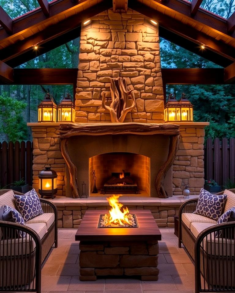 20 Rustic Outdoor Fireplace Ideas for Cozy Evenings