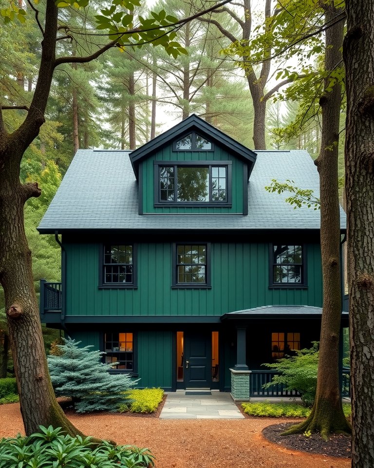 25 Forest Green House With Black Trim Ideas: Bold & Modern