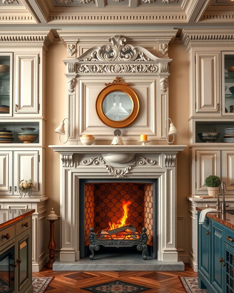 25 Kitchens With Fireplaces for a Unique Cooking Space