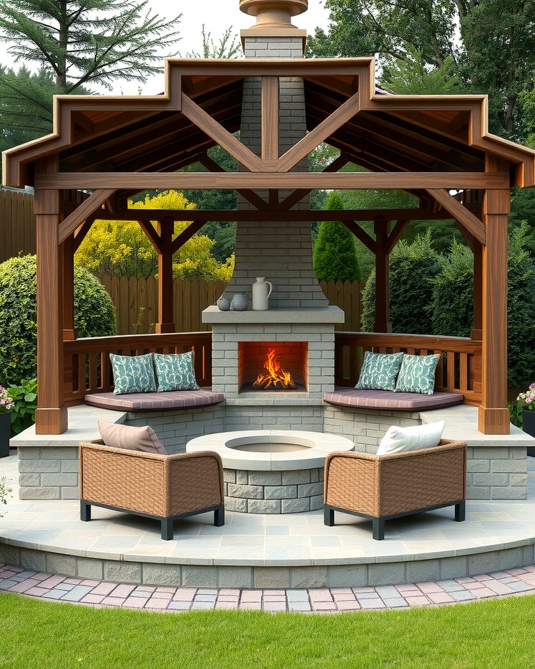 25 Gazebo With Fireplace Ideas for Cozy Outdoor Nights
