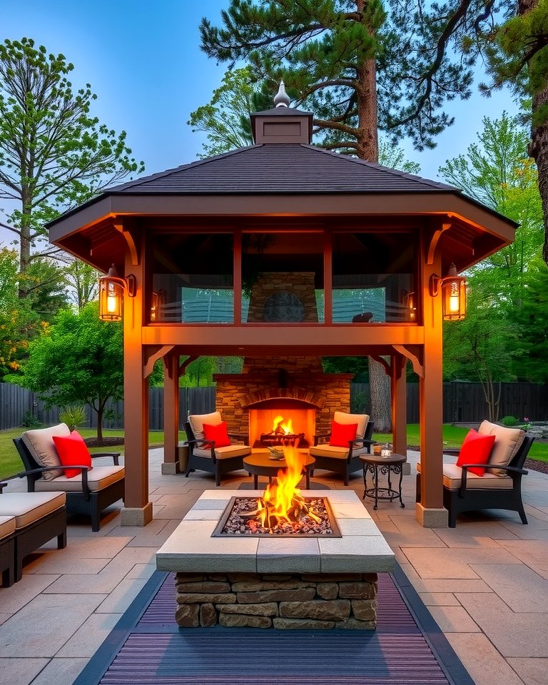 25 Gazebo With Fireplace Ideas for Cozy Outdoor Nights