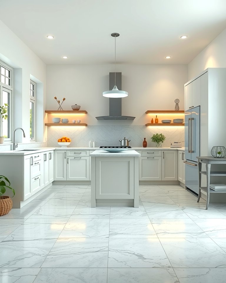 25 Marble Kitchen Floor Ideas for Timeless Elegance