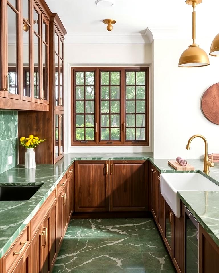 20 Green Marble Countertop Design Ideas for Kitchens
