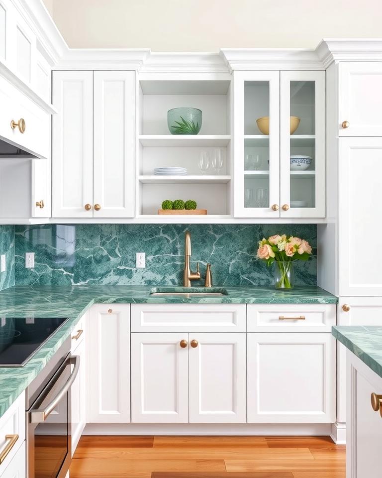 20 Green Marble Countertop Design Ideas for Kitchens