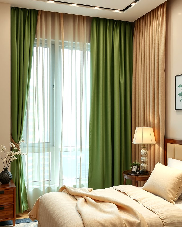 25 Serene Green and Beige Bedroom Design Ideas