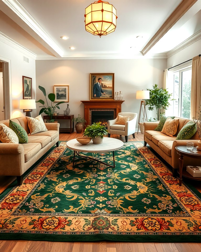 25 Green and Gold Living Room Ideas for Luxury