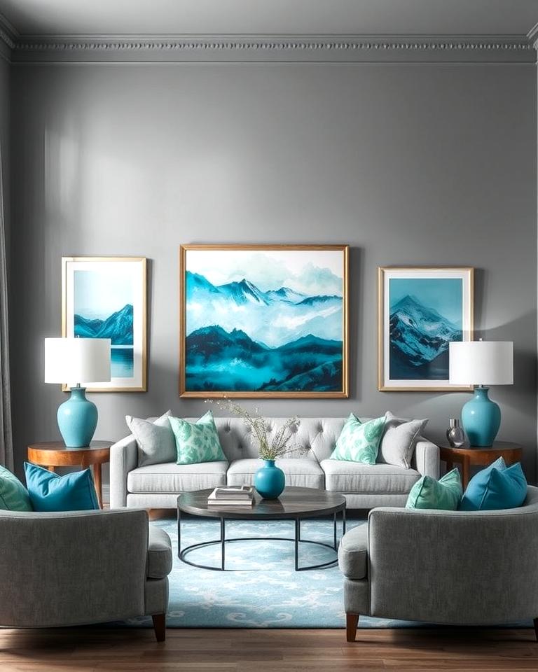 20 Teal and Grey Living Room Ideas for a Bold Aesthetic