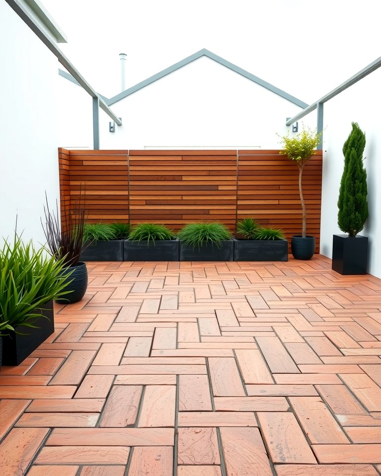 25 Herringbone Brick Patio Designs for a Classic Look