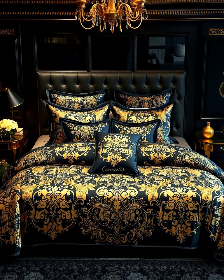 25 Stunning Black and Gold Bedroom Design Ideas