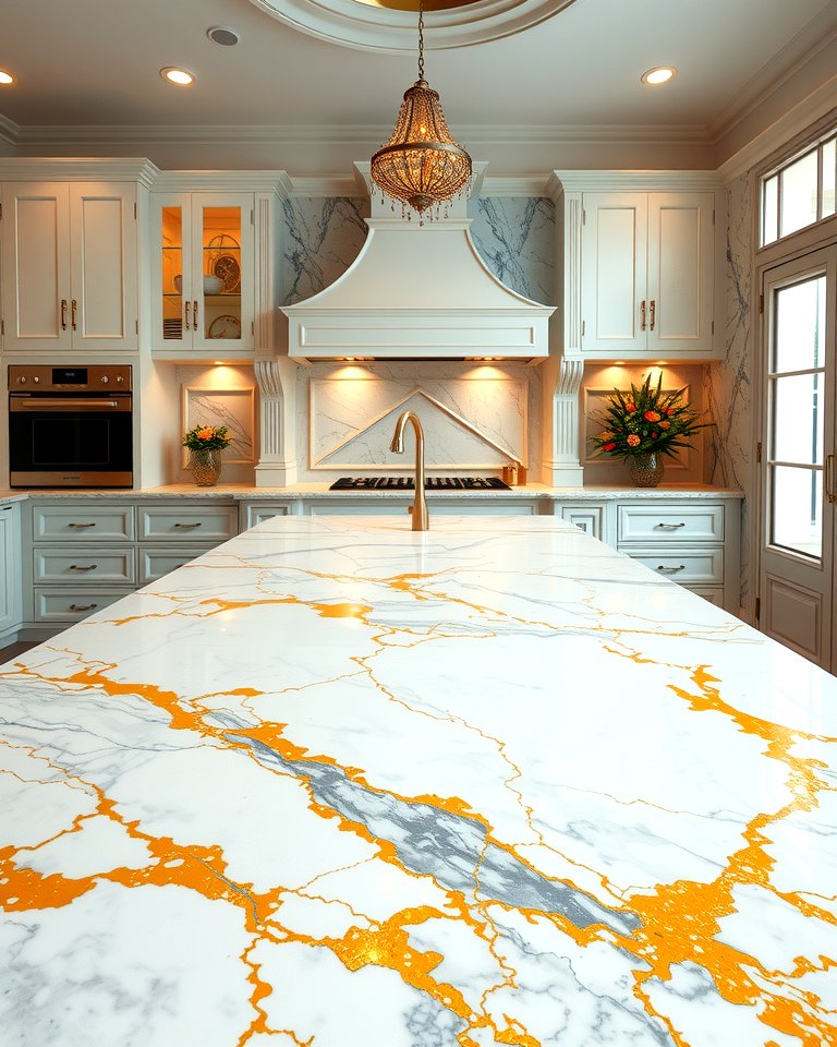 25 Marble Kitchen Countertops for Elegant Homes
