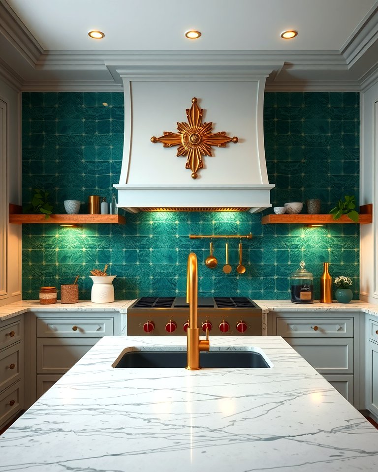 25 Chic Kitchen With Green Backsplash Ideas