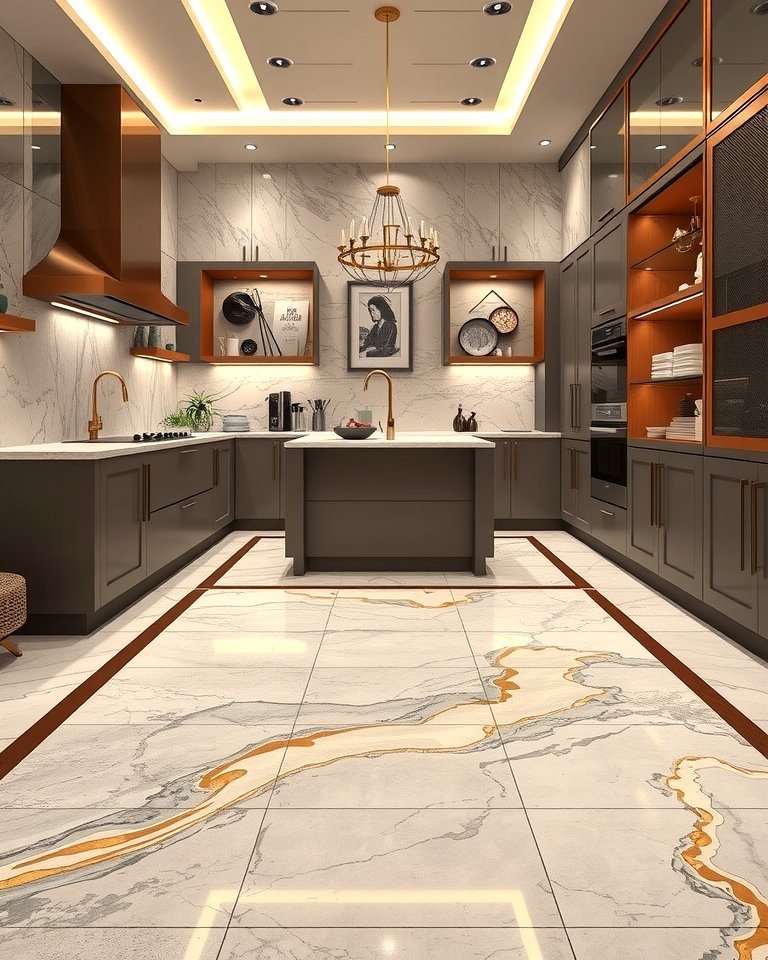 25 Marble Kitchen Floor Ideas for Timeless Elegance