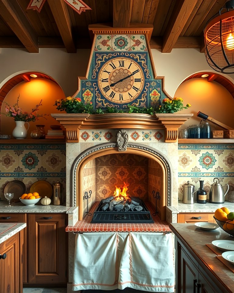25 Kitchens With Fireplaces for a Unique Cooking Space