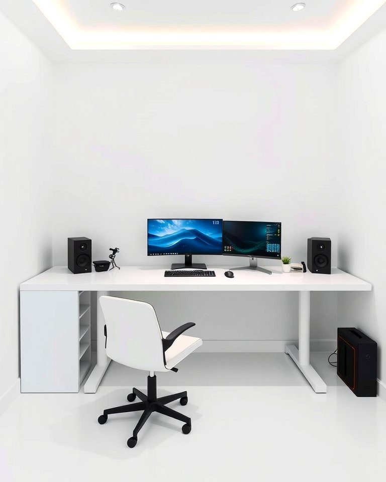 25 All White Gaming Setup Ideas for a Sleek Look