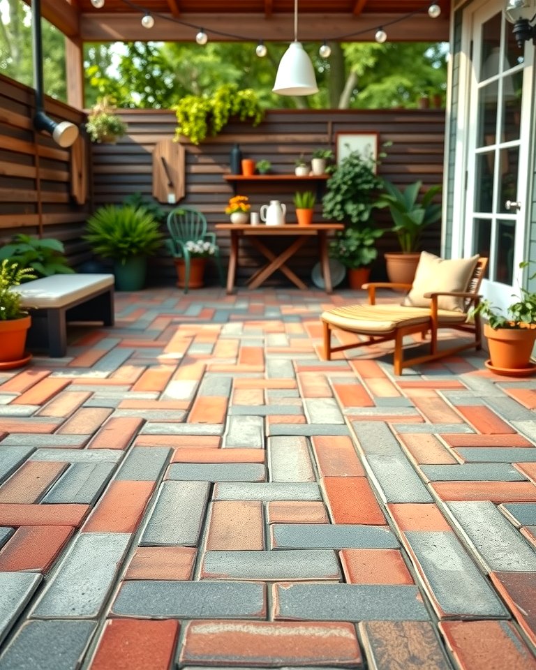 25 Herringbone Brick Patio Designs for a Classic Look
