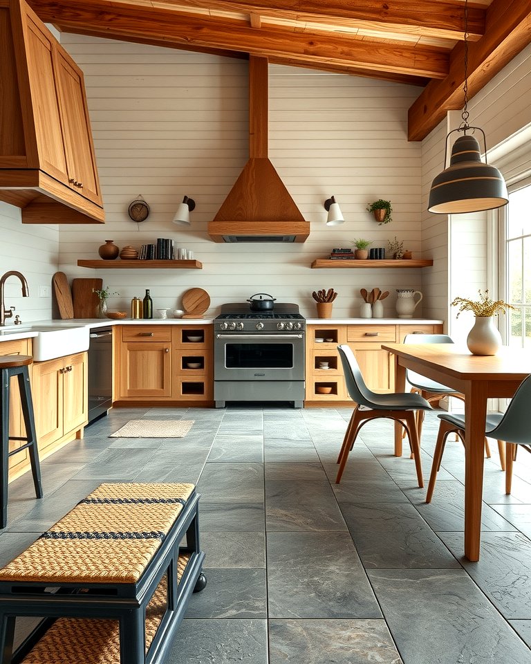 25 Kitchens With Slate Floors for a Durable and Stylish Look