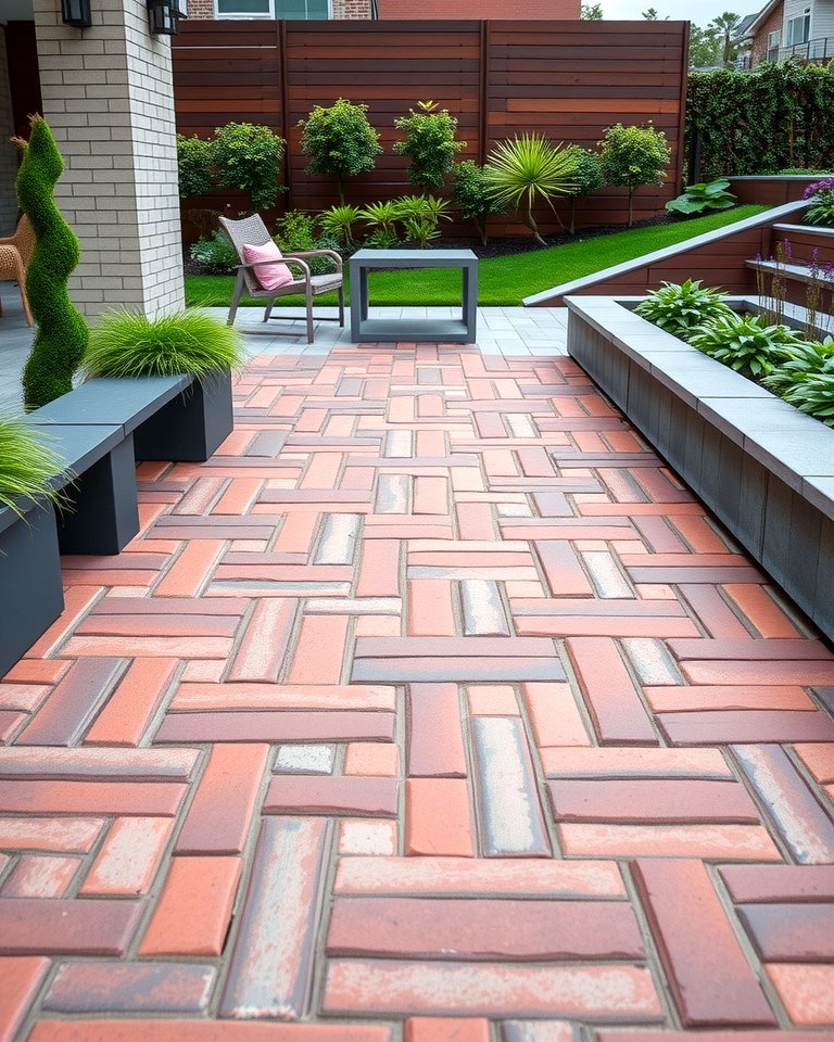 25 Herringbone Brick Patio Designs for a Classic Look