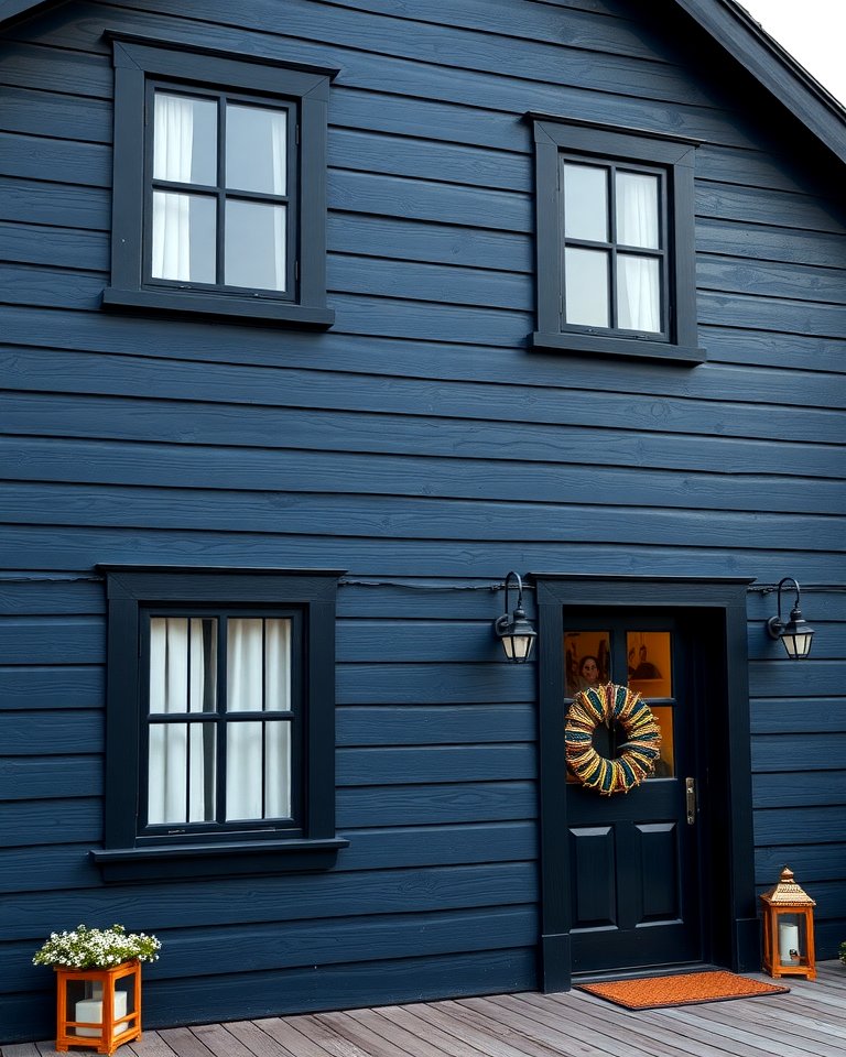 25 Blue House With Black Trim Ideas for a Striking Exterior