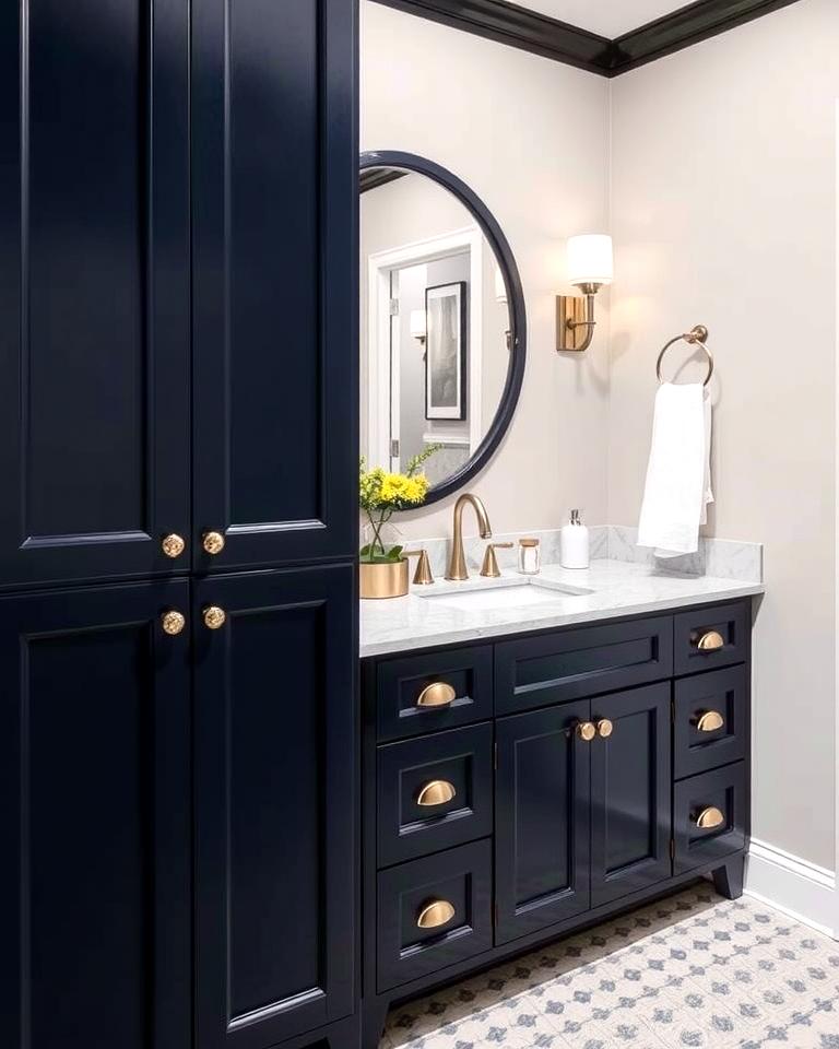 20 Navy Blue Powder Room Ideas for a Chic Look