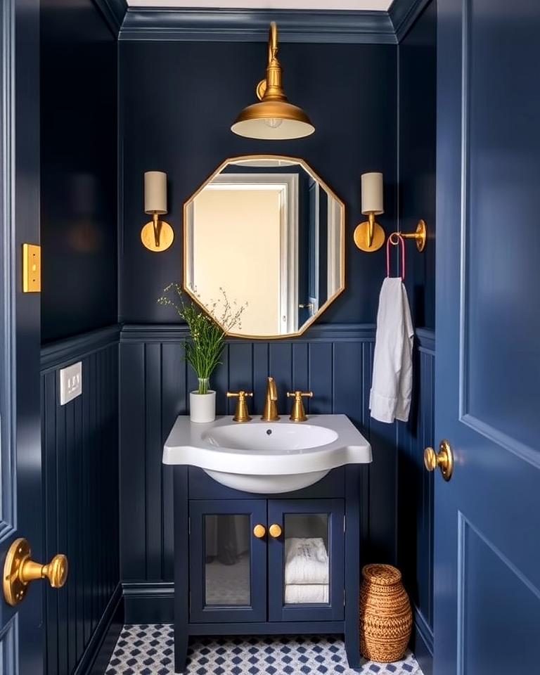 20 Navy Blue Powder Room Ideas for a Chic Look