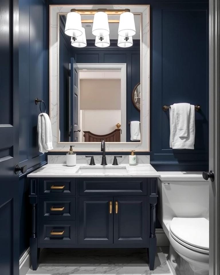 20 Navy Blue Powder Room Ideas for a Chic Look