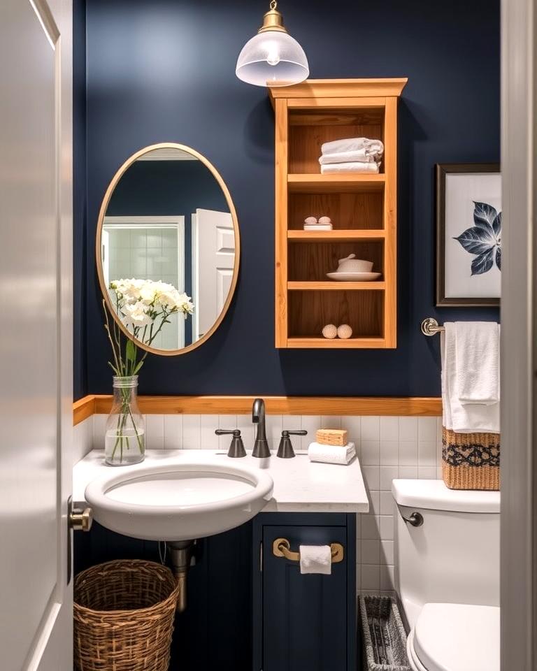 20 Navy Blue Powder Room Ideas for a Chic Look