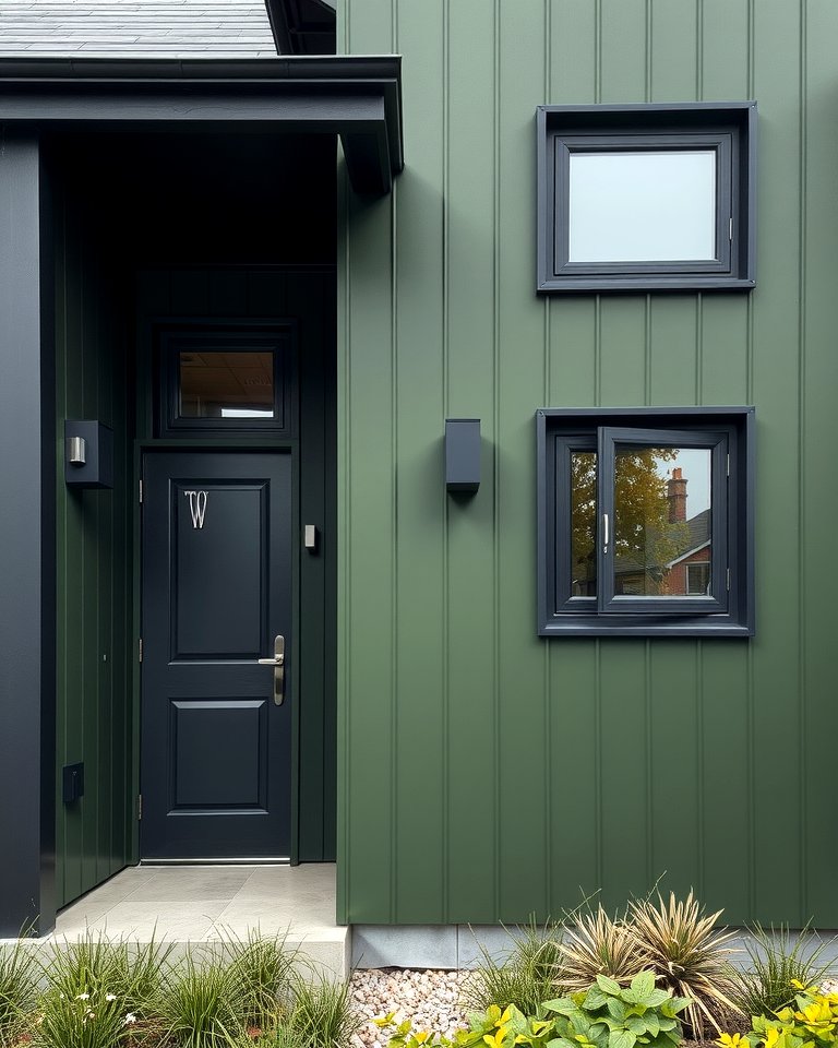 25 Dark Olive Green House Designs for a Modern Look