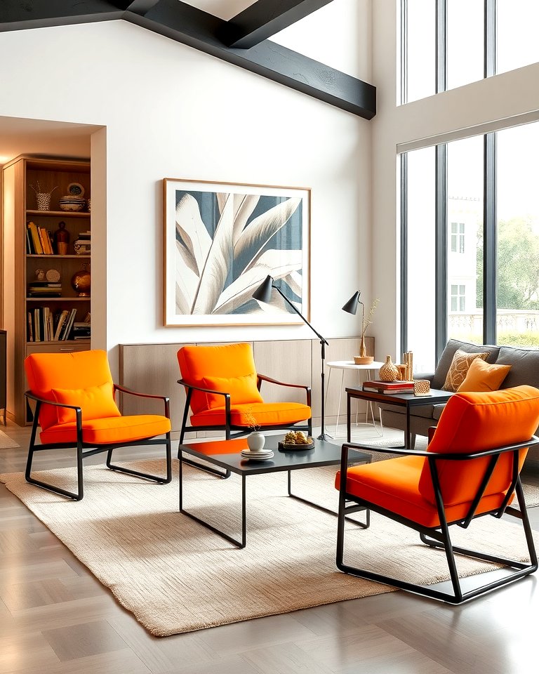 25 Black and Orange Living Room Ideas for a Bold Statement