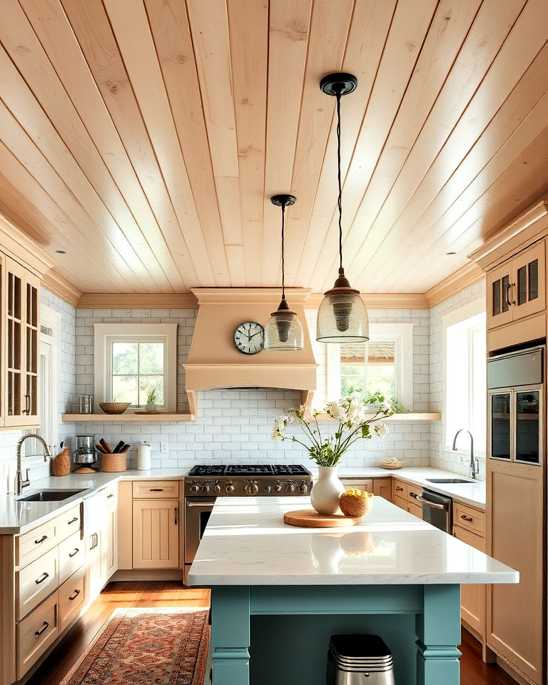 20 Wood Ceiling Kitchen Ideas for a Warm and Inviting Atmosphere