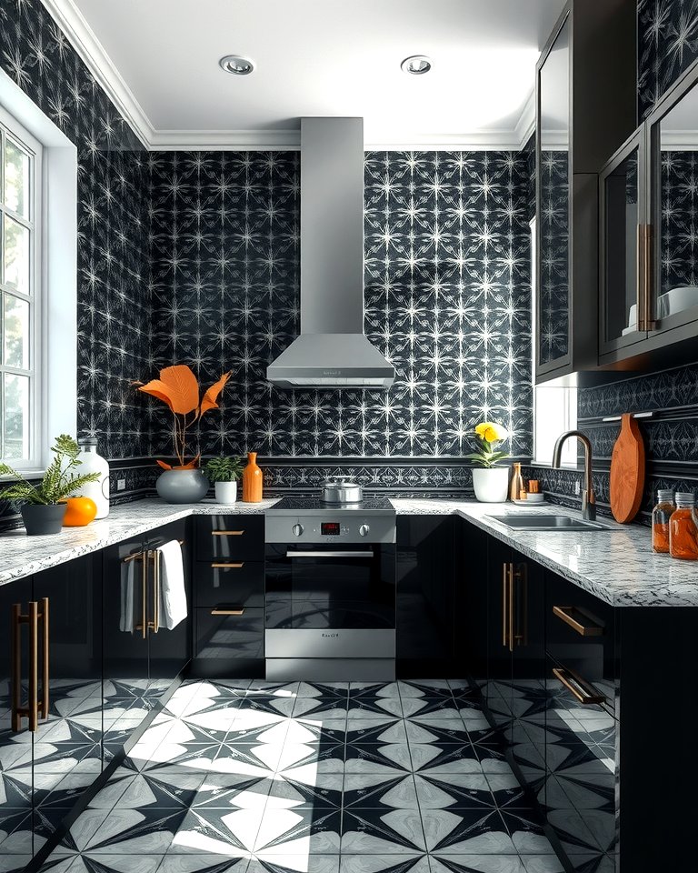25 Kitchen With Black Backsplash Ideas for Drama