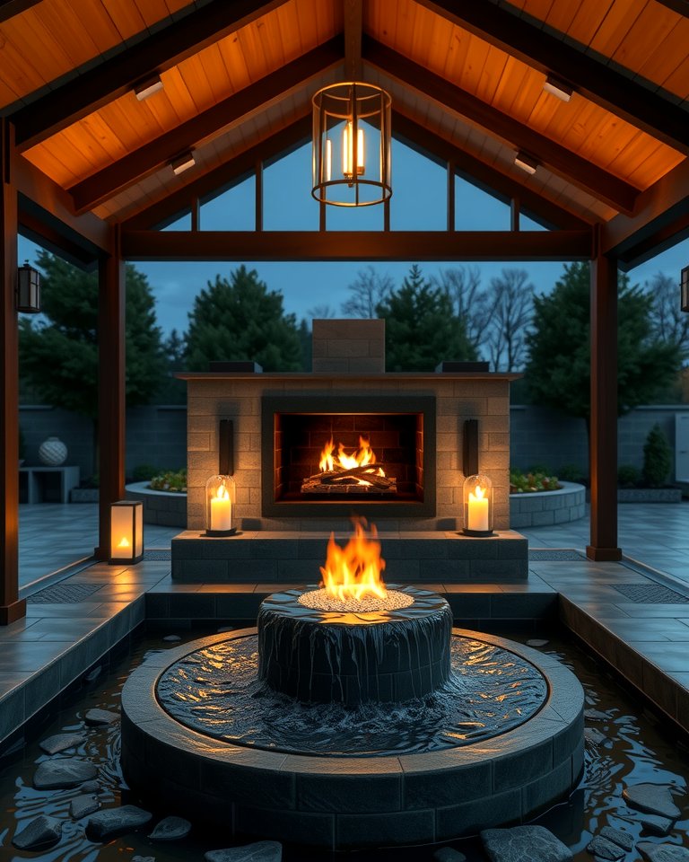 25 Backyard Pavilion With Fireplace Ideas for Cozy Nights