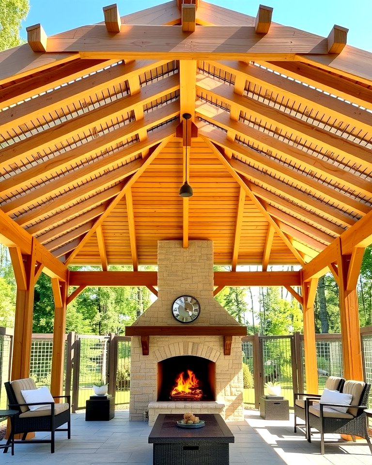 25 Backyard Pavilion With Fireplace Ideas for Cozy Nights