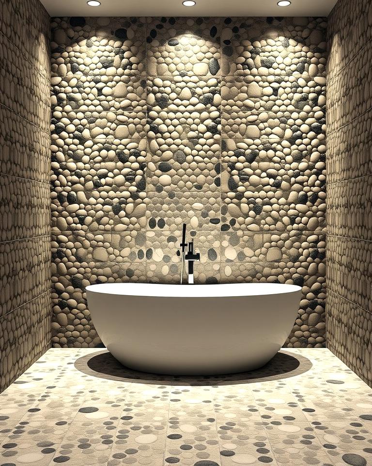 20 Pebble Tile Bathroom Ideas for a Natural Look