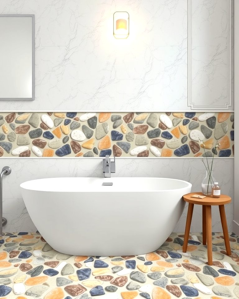 20 Pebble Tile Bathroom Ideas for a Natural Look