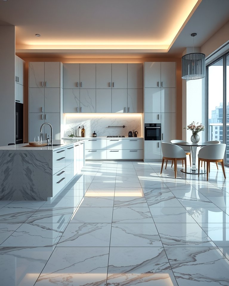 25 Marble Kitchen Floor Ideas for Timeless Elegance