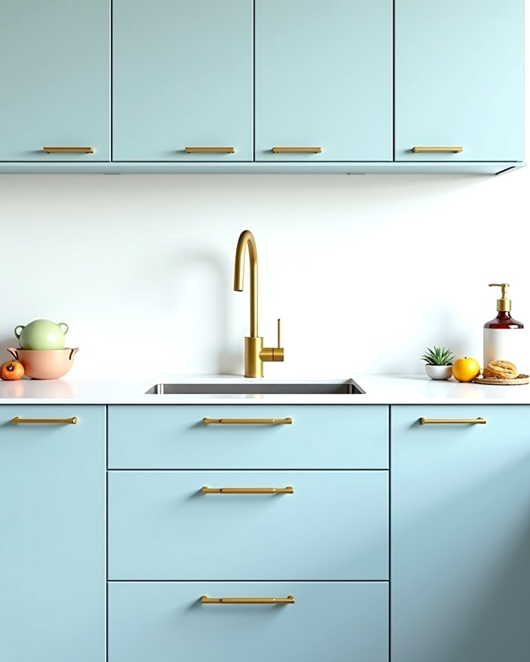 25 Blue Kitchen Cabinets With Gold Hardware for a Luxe Look