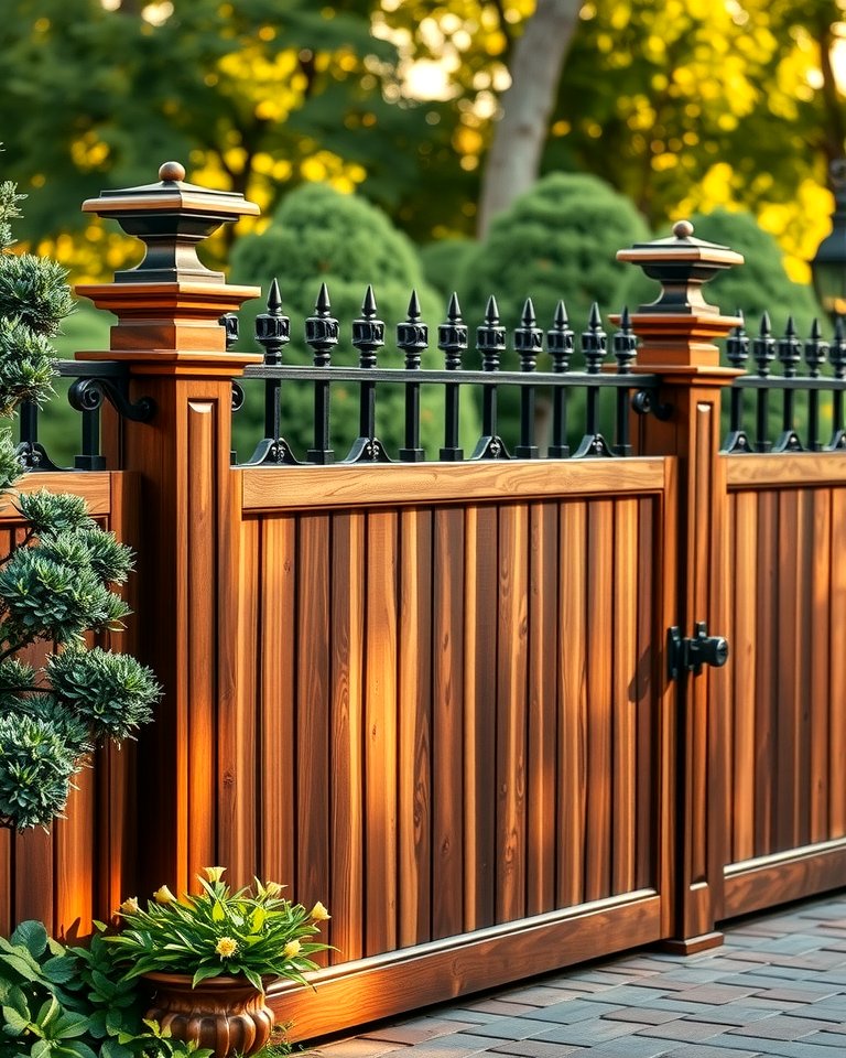 25 Metal and Wood Fence Ideas for Durable Boundaries