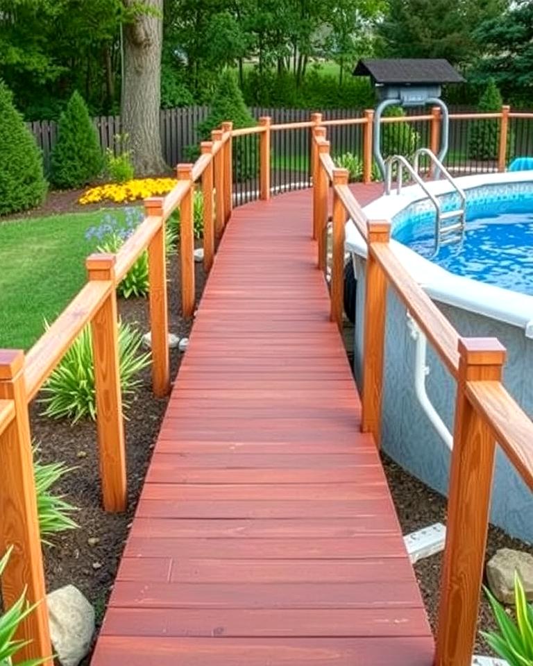 20 Above Ground Pool Walkway Ideas for Safety