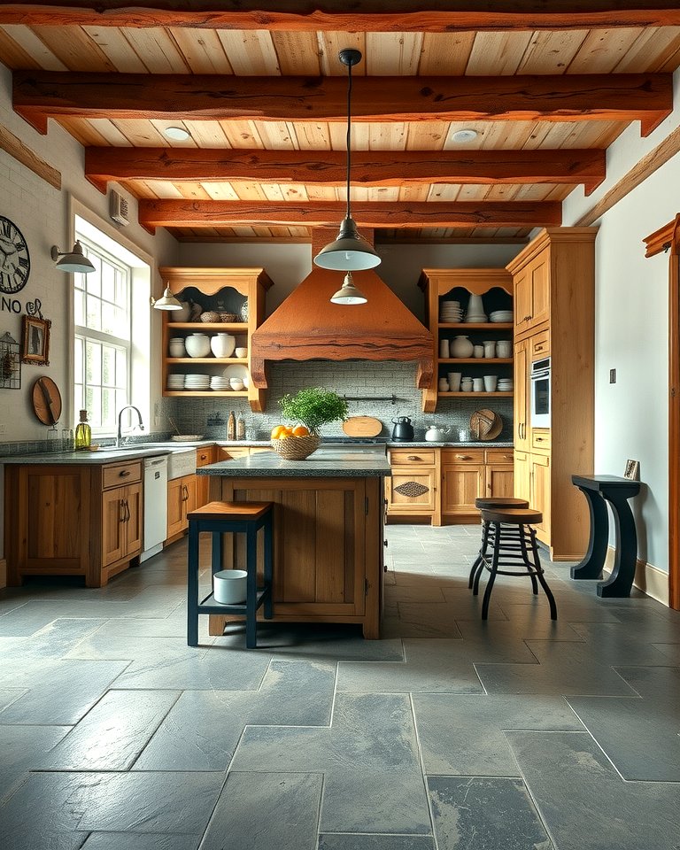 25 Kitchens With Slate Floors for a Durable and Stylish Look