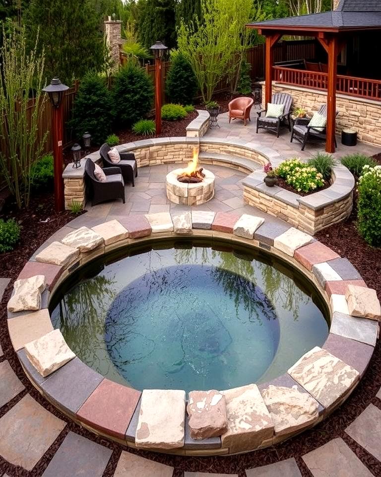 20 Sunken Hot Tub Ideas for Relaxing Outdoor Spaces