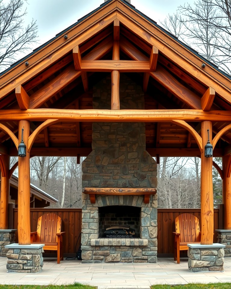 25 Backyard Pavilion With Fireplace Ideas for Cozy Nights