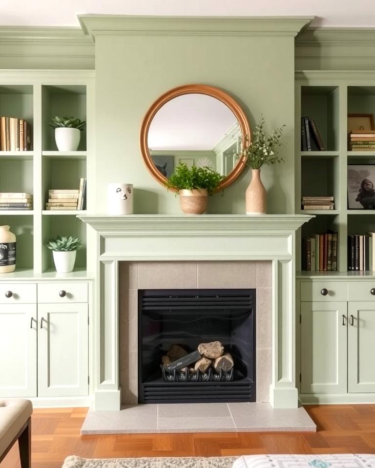 20 Sage Green Fireplace Ideas for a Calm Ambiance