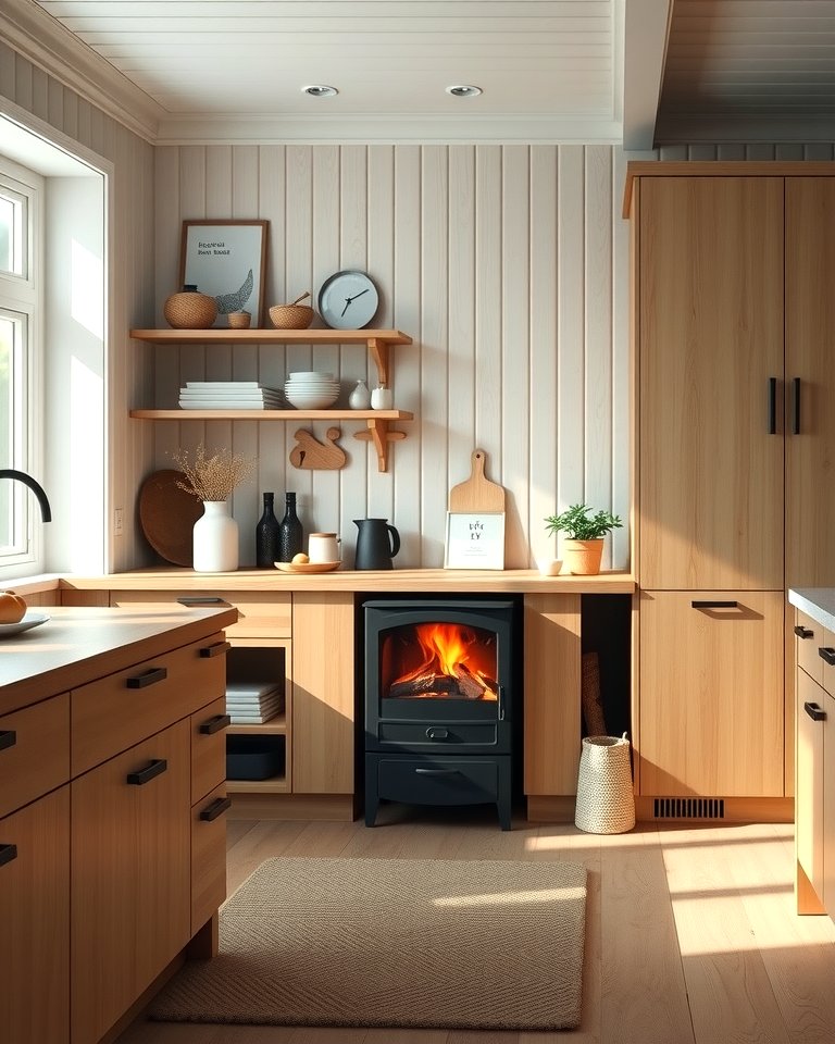 25 Kitchens With Fireplaces for a Unique Cooking Space