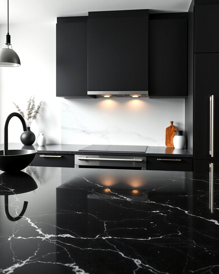 25 Black Kitchen Countertops for a Bold Statement