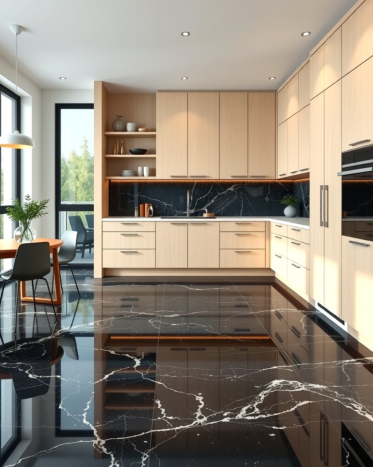 25 Marble Kitchen Floor Ideas for Timeless Elegance